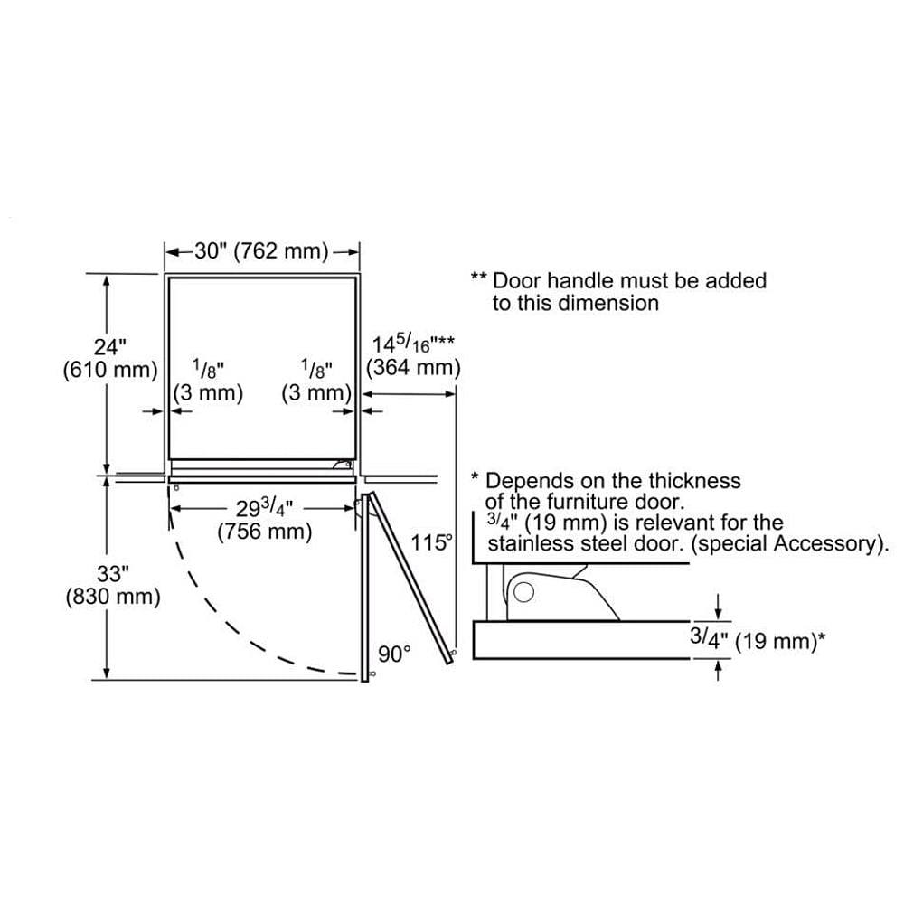 B30IR905SP Bosch Benchmark Series 30" Custom Panel Ready Column ...